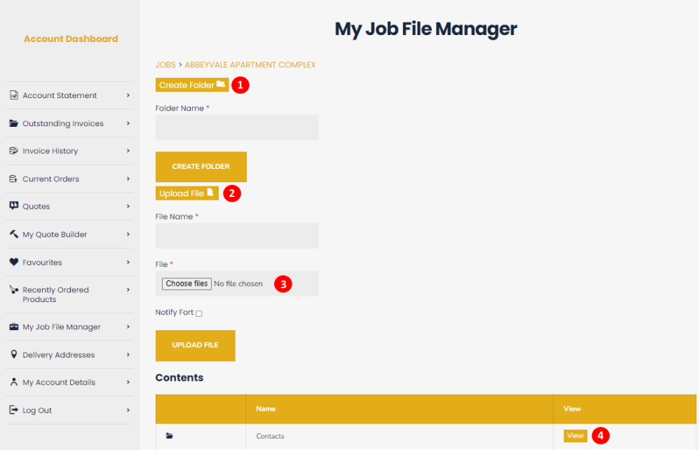 How to Guide: My Job File Manager | FORT Builders' Merchant