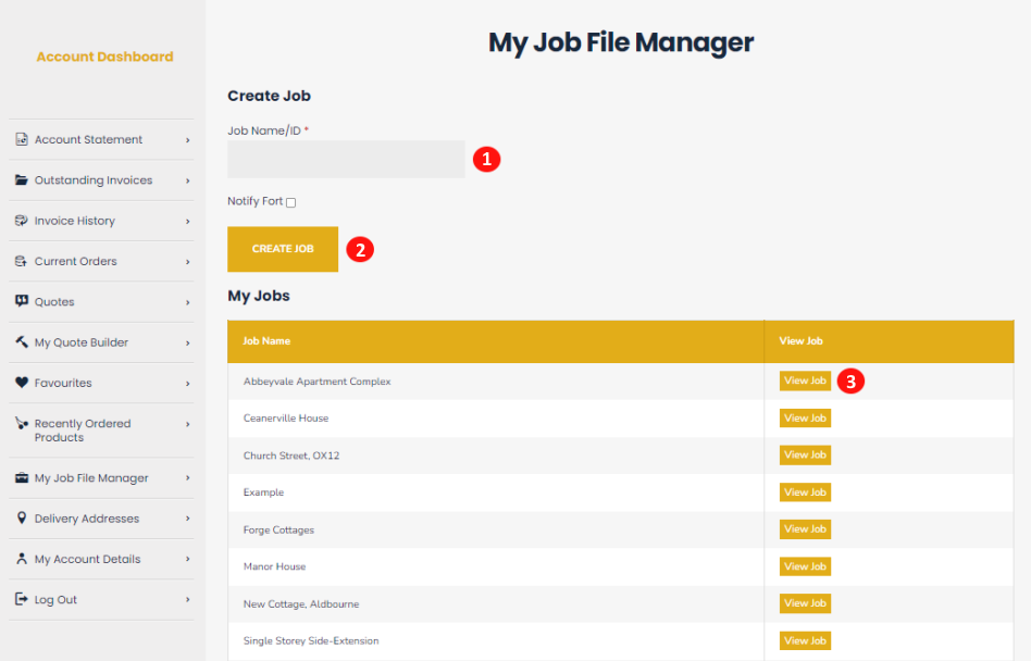 How to Guide: My Job File Manager | FORT Builders' Merchant